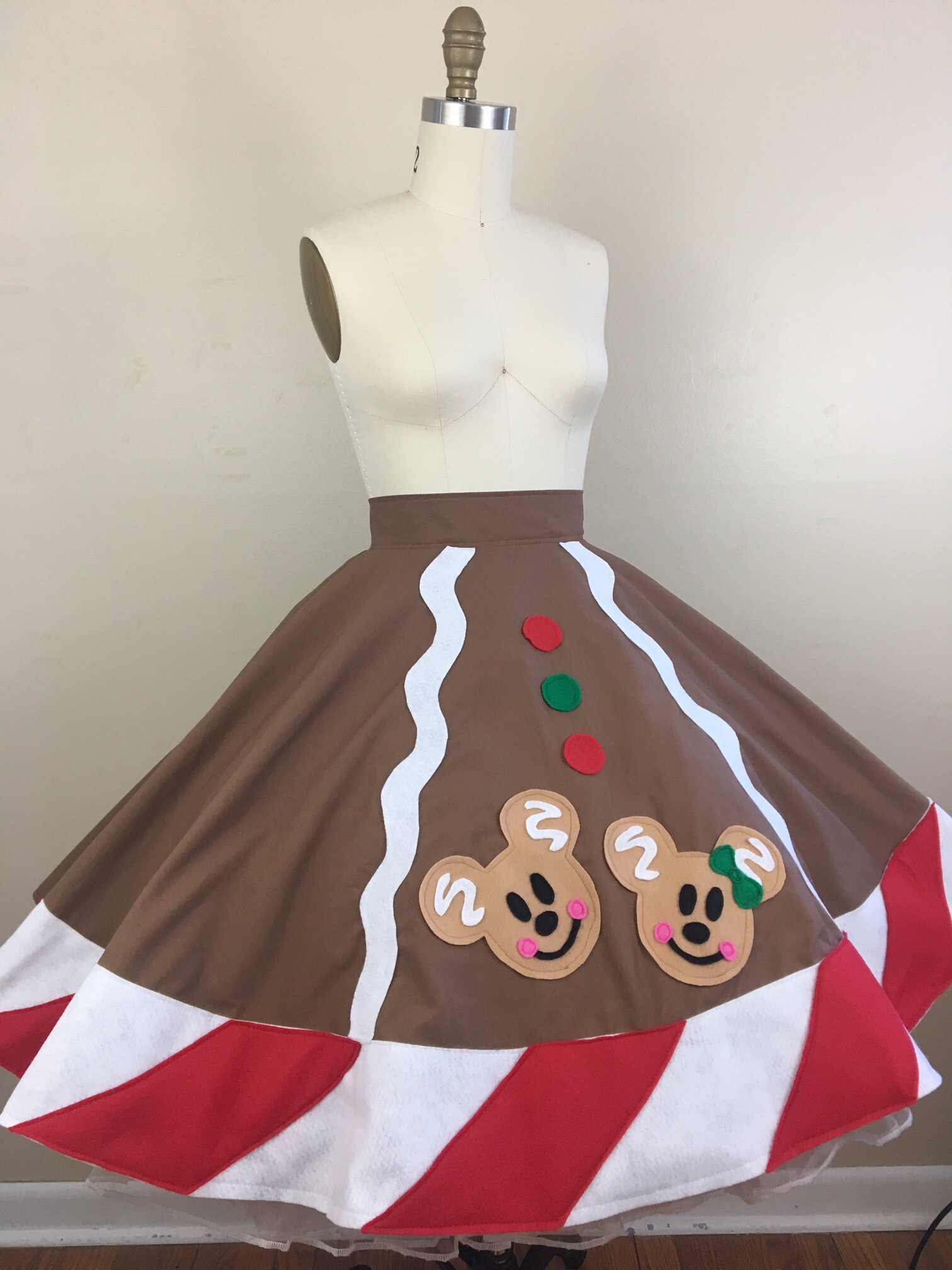 Gingerbread Pals Circle Skirt/disney Christmas/gingerbread Skirt ...