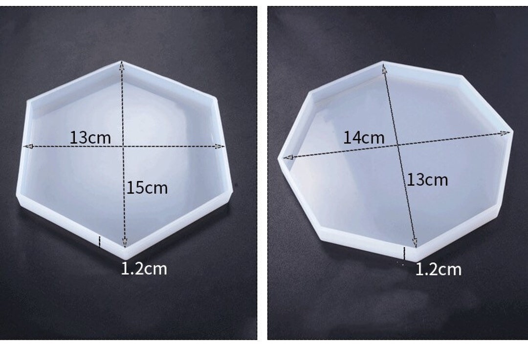 LARGE Shiny Hexagon Octagon Coaster Silicone Resin Mold (2 Shapes ...