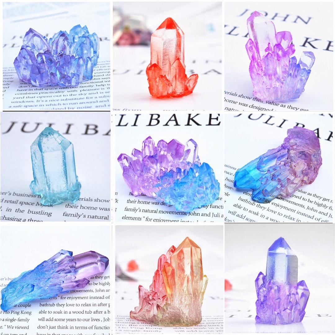 Shiny Geometric Crystal Geode Stone Resin Mold (9 Styles Available ...