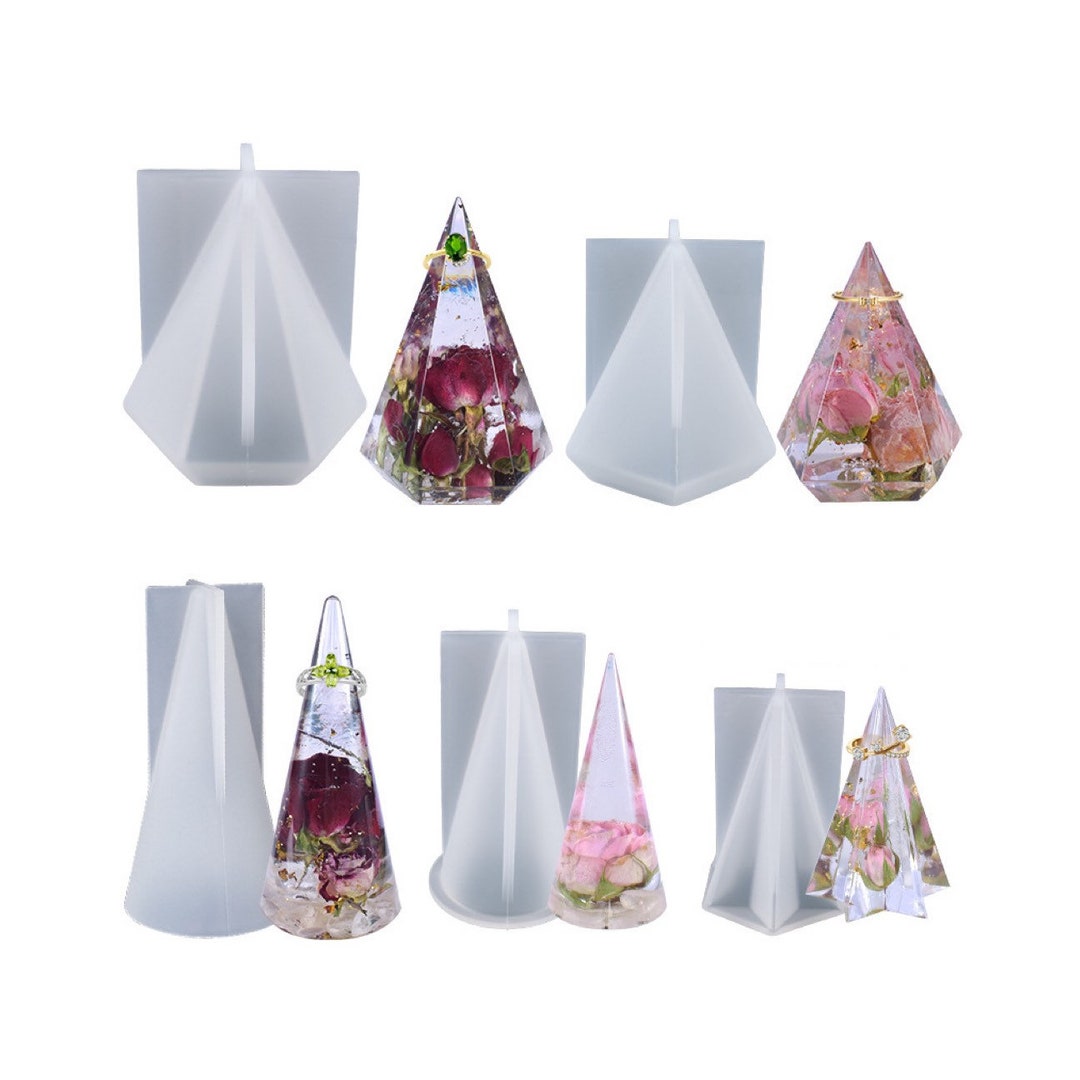 Shiny Ring Cone Silicone Mold, Pyramid Ring Holder Mold, Silicone Mold ...