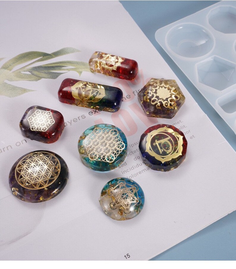 8-cavity Pendant Resin Mold - Resin, UV Resin, Resin Molds, Silicone ...