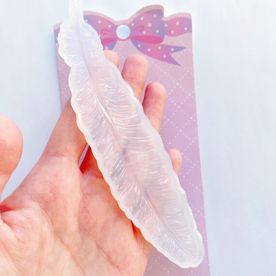 Candle Making UV Resin Silicone Mold Shiny Feather Pendant Resin Mold ...