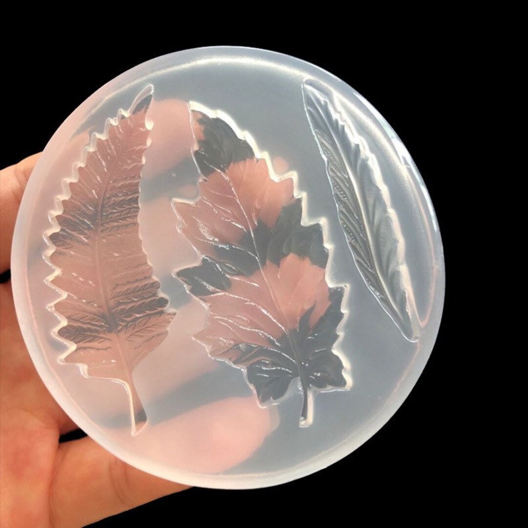 3-cavity Shiny Leaf Silicone Resin Mold - Resin, UV Resin, Resin Molds ...