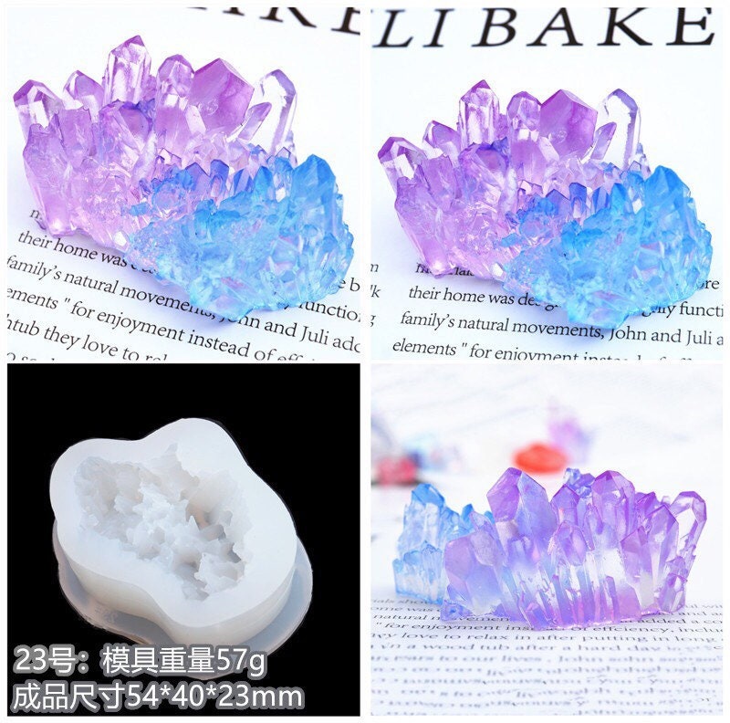 Shiny Geometric Crystal Geode Stone Resin Mold (9 Styles Available ...