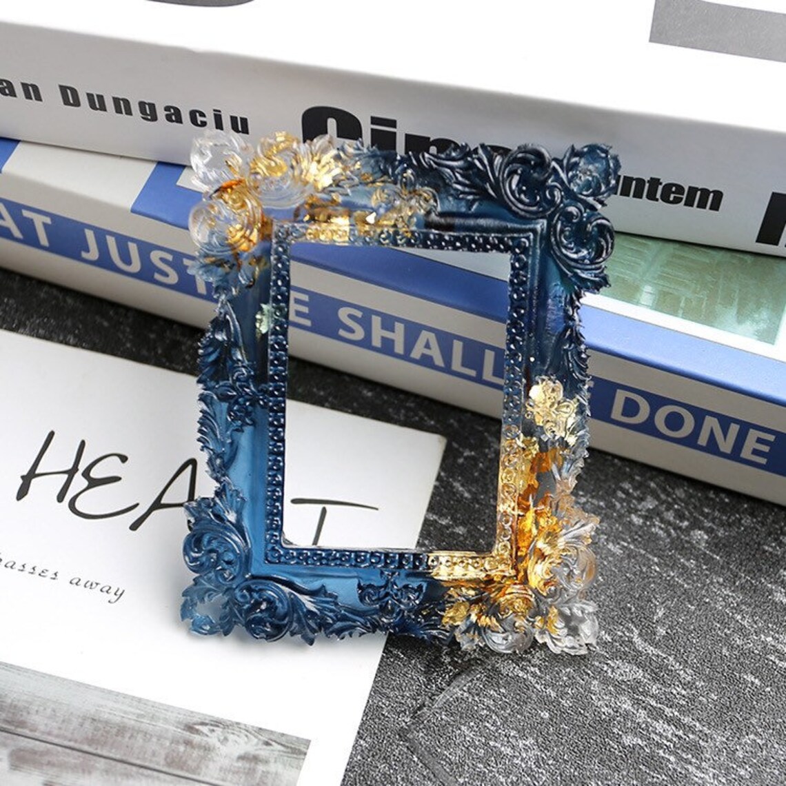 Shiny Rectangular Picture Photo Frame Resin Mold Resin UV - Etsy