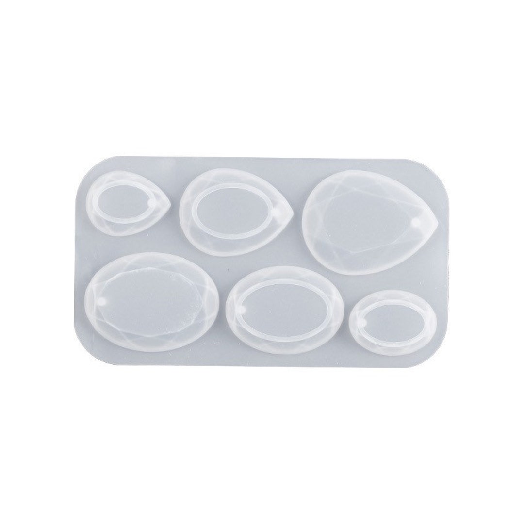 6-cavity Shiny Teardrop Facet Edge Jewelry Pendant Silicone Resin Mold ...