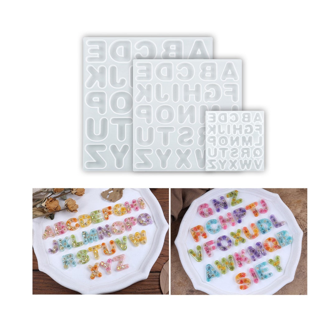 Shiny Alphabet Silicone Resin Mold 3 Sizes Available Letter Keychain ...