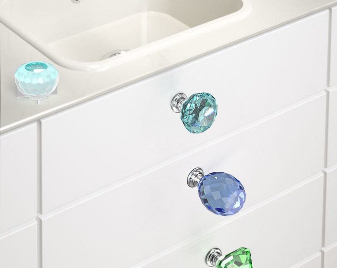 12 Pcs Crystal Cabinet Drawer Knobs Set (4xdrawer Knob Molds, 4xknobs ...