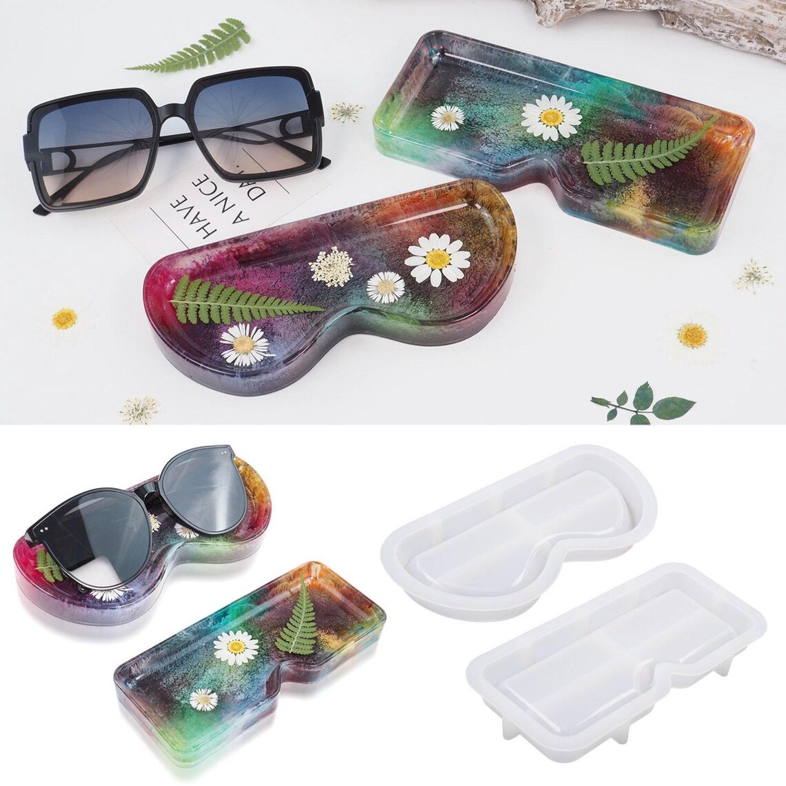 2 Pack Eyeglasses Display Case Silicone Mold, Sunglasses Display Case ...
