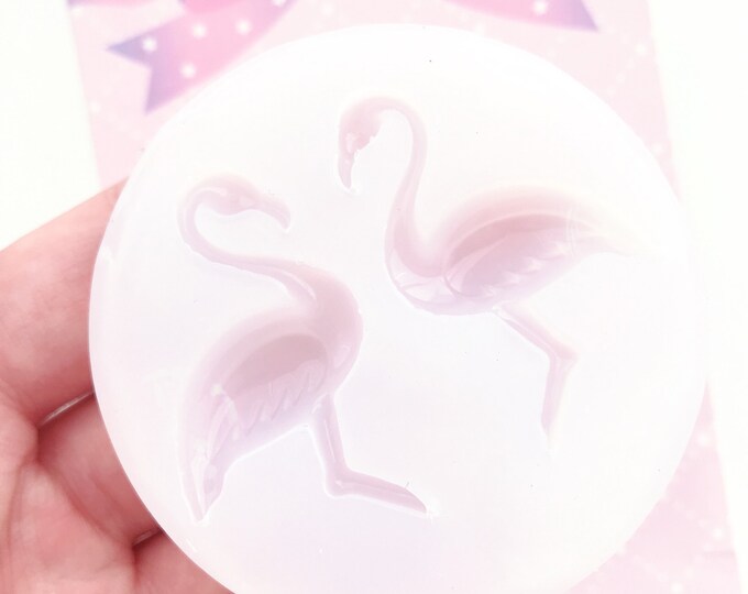 2-cavity Shiny Flamingos Resin Mold Resin, UV Resin, Resin Molds ...