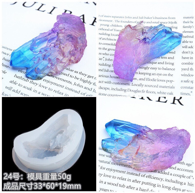 Shiny Geometric Crystal Geode Stone Resin Mold (9 Styles Available ...
