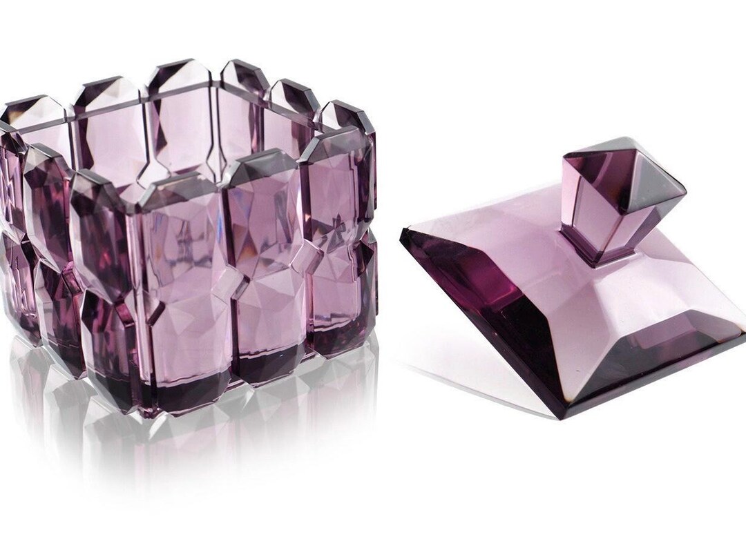 2-part Shiny Crystal Design Jewelry Box Resin Mold, Storage Box Trinket ...