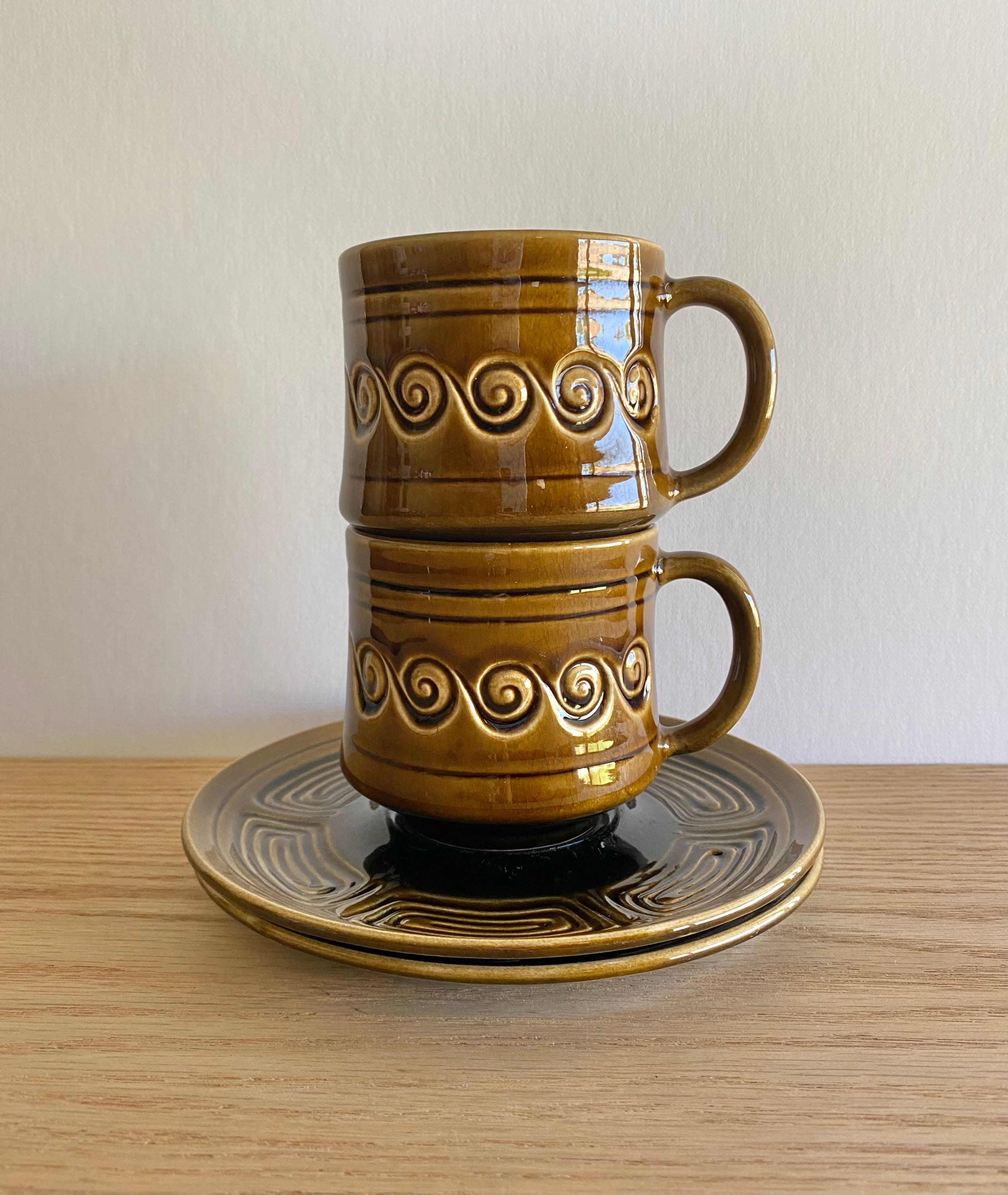 Sylvac Totem Pottery From England 1960s to 1970s Cups and Saucers Set ...