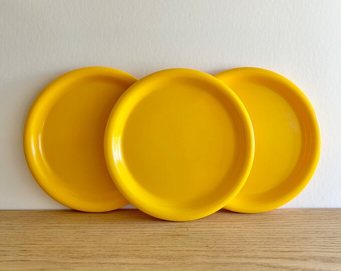 1970s Ingrid Chicago Yellow Salad Plates Set of 3 - Etsy
