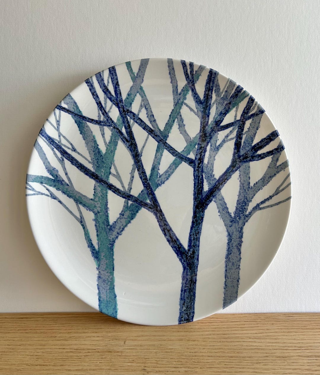 Trees Pattern Dinner Plates by Noritake Craftone Made in Japan 1970s ...