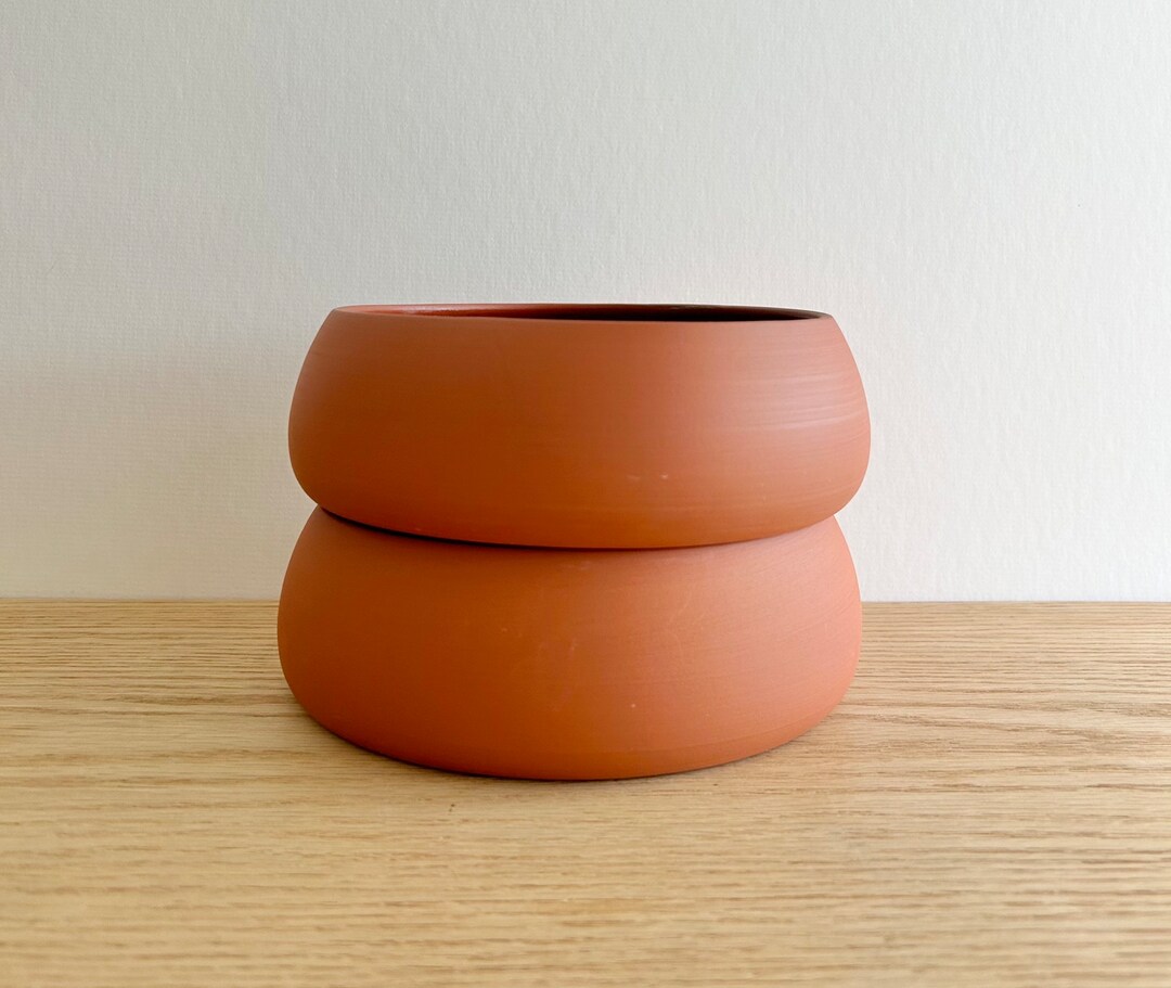 Bortner & Bortner Terra Cotta Bowls Set of 2 With Glazed Interior - Etsy