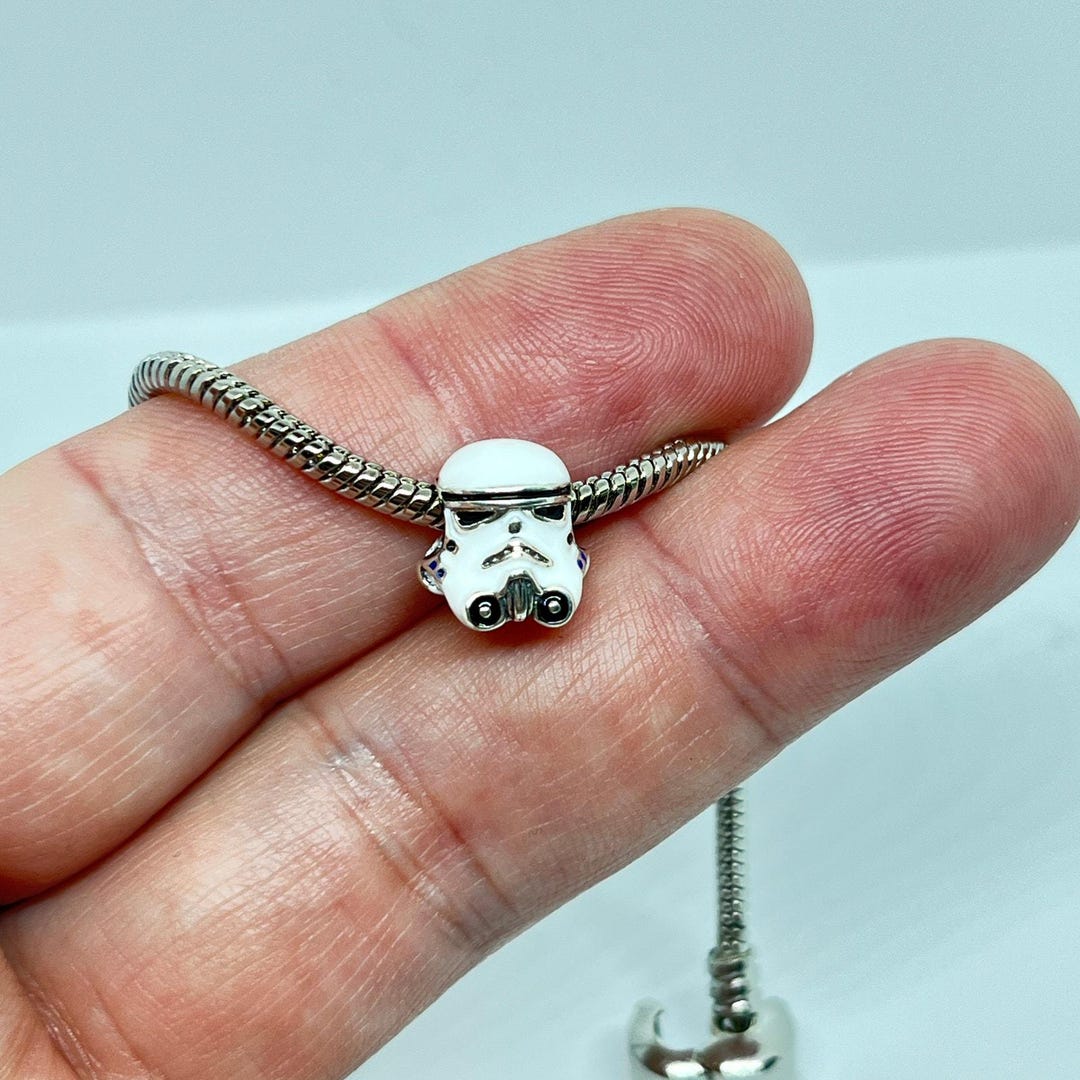 Disney Star Wars Stormtrooper Helmet 3D Bead Charm Bracelet Necklace ...