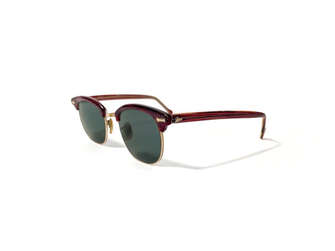 Vintage 1950s Shuron Ronsir Clubmaster Sunglasses Red Frames G-15 ...