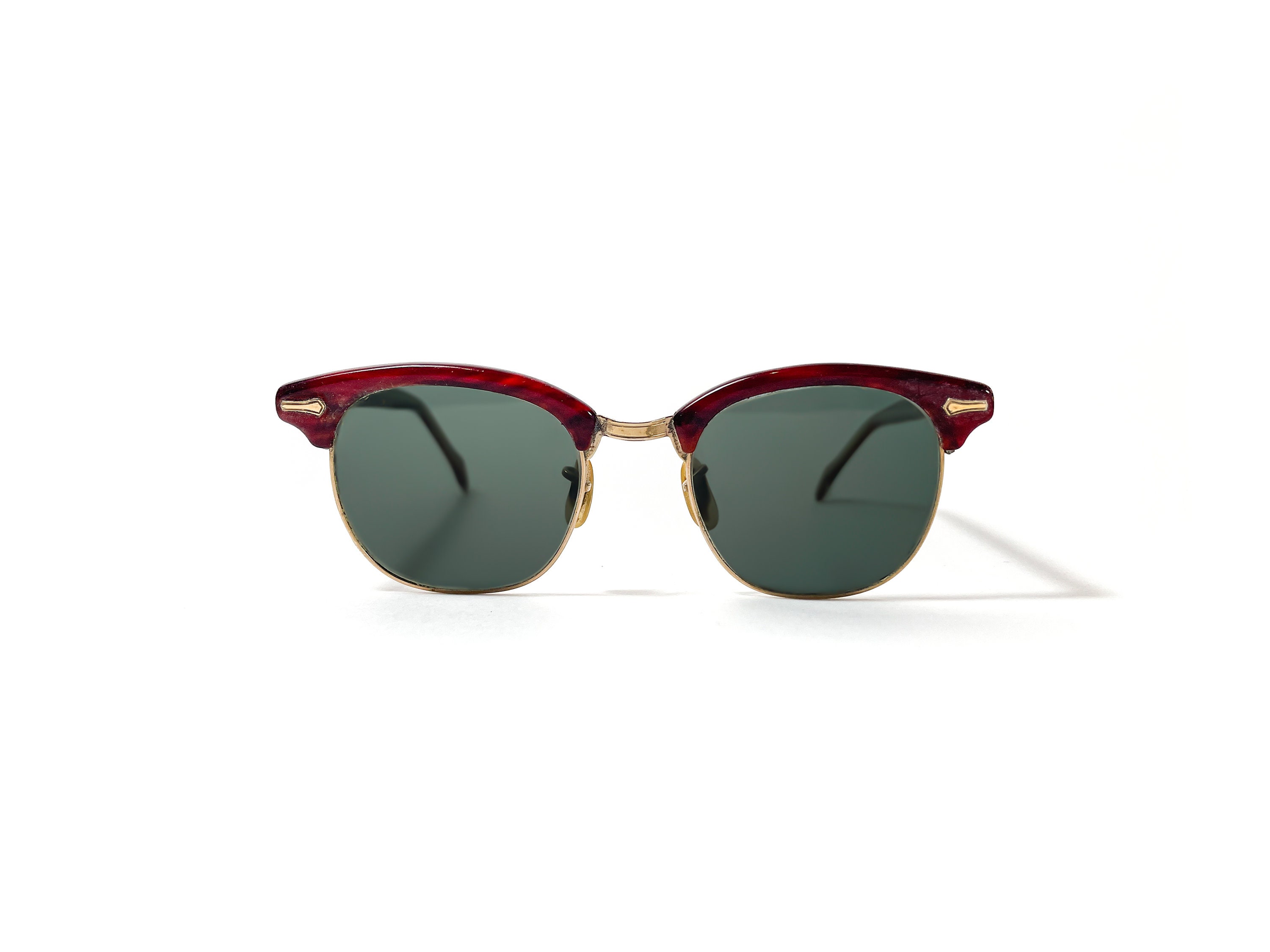 Vintage 1950s Shuron Ronsir Clubmaster Sunglasses Red Frames - Etsy