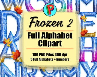 Princess Elsa Alphabet Clipart Frozen Alphabet 94 png | Etsy