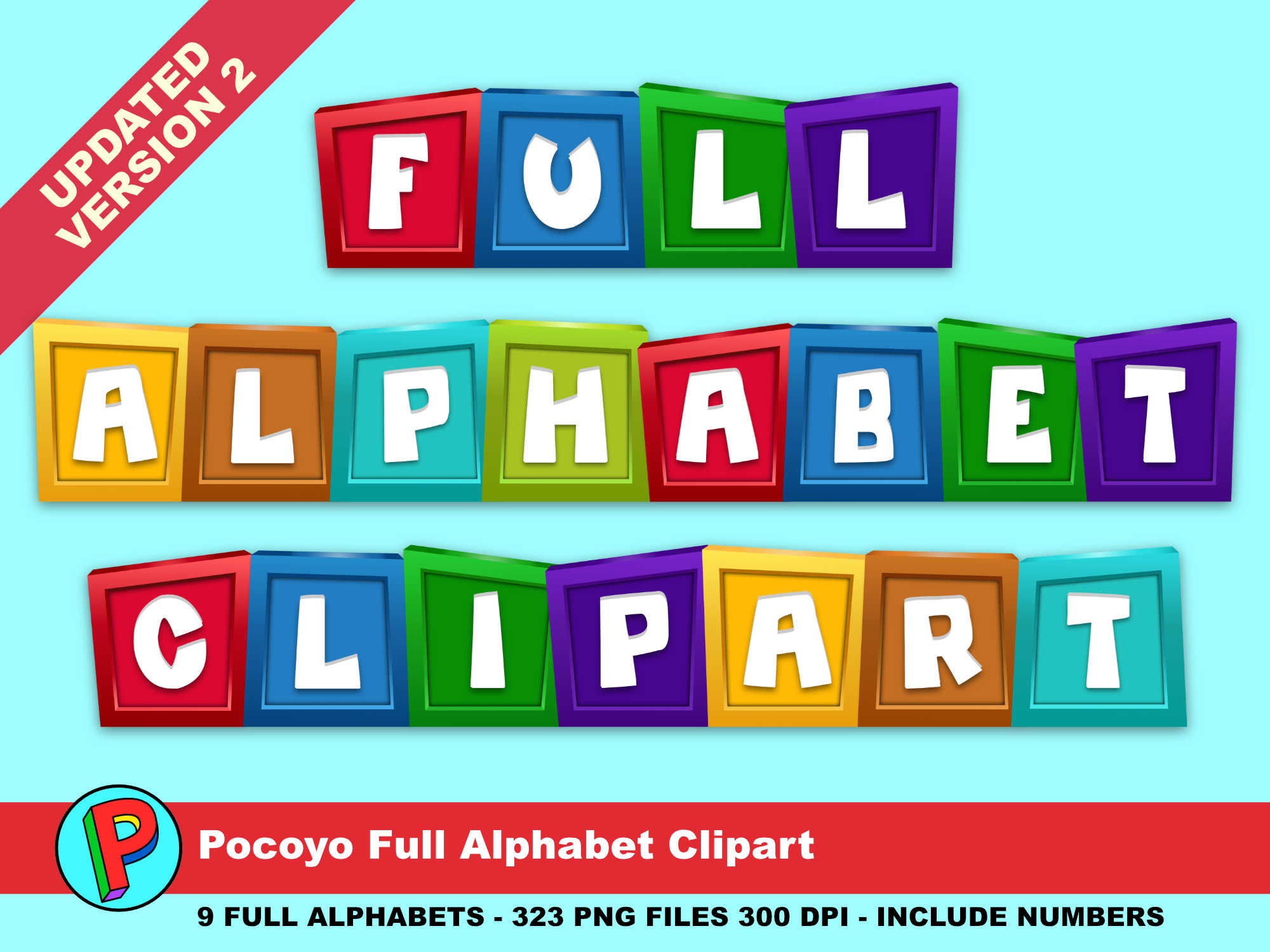 Pocoyo Alphabet Clipart 327 png files 300 dpi Updated | Etsy