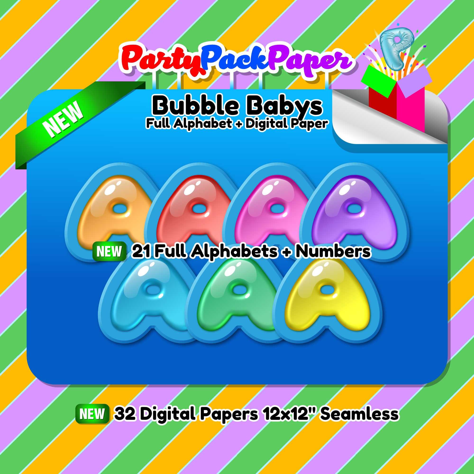 Bubble Guppies Alphabet Clipart Digital Paper 974 files | Etsy