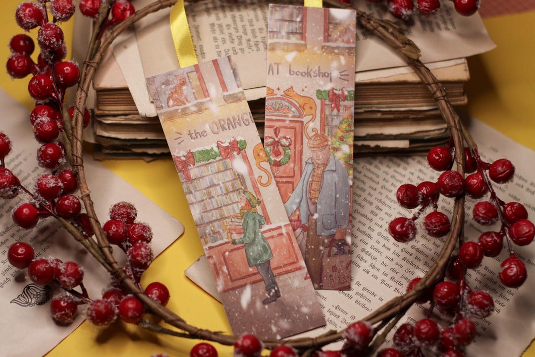 Bookmarks - Bookshop in the Snow - Bookstore - Love of Books - Filling ...