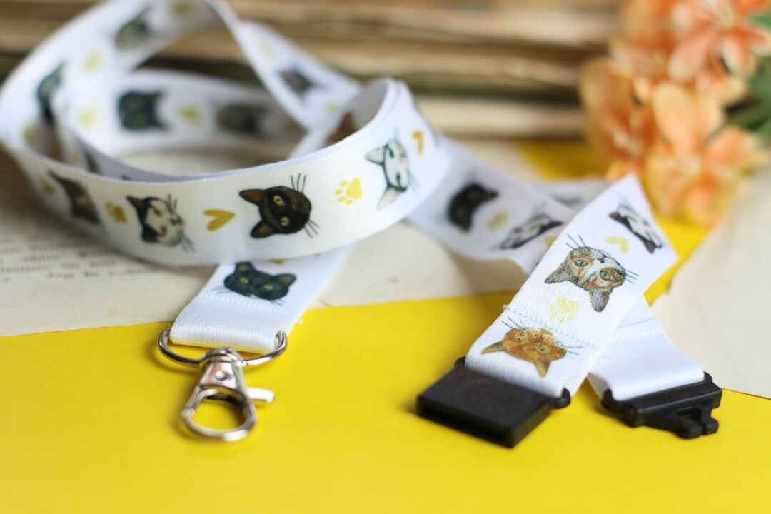 Lanyard - My Favorite Cats - Cat Heads - Safety Clasp - Original ...