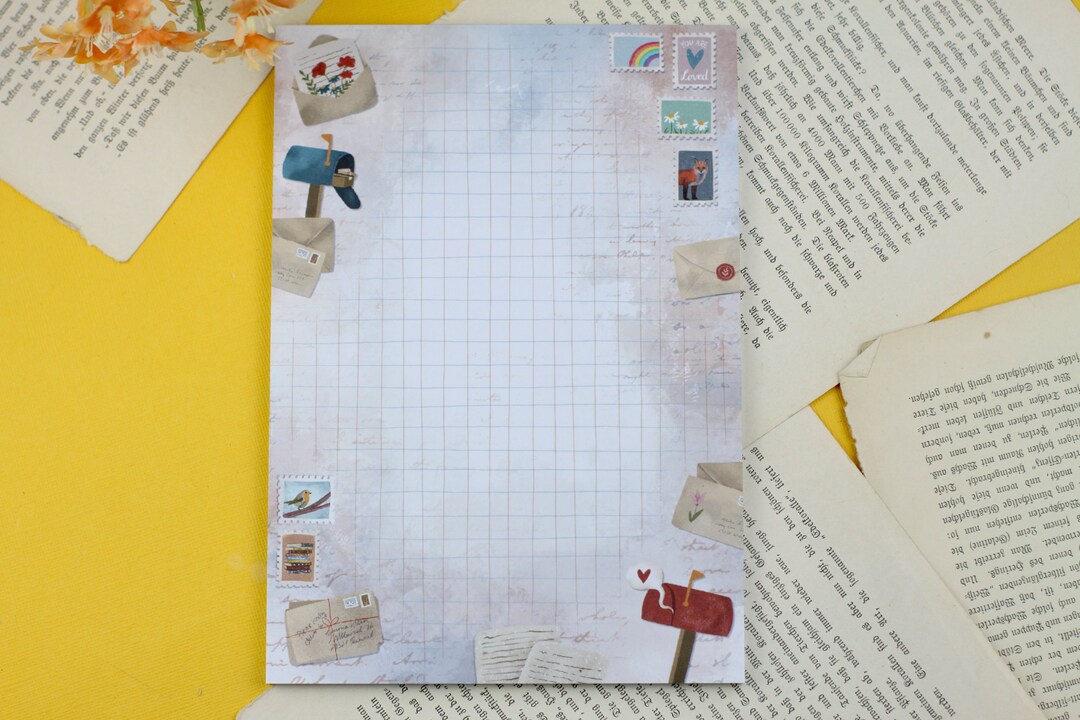 Notepad Happy Mail Stationery Penpal DIN A5 50 Pages Squared - Etsy