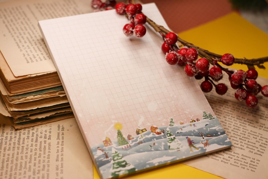 Notepad - Winter Village - - Christmas Village - Snow-covered Landscape ...