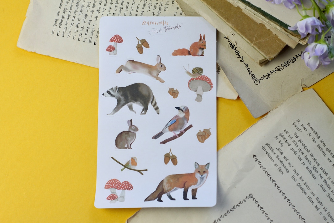 Stickerbogen - Forest Animals - Waldtiere - Bullet Journal - Etsy.de