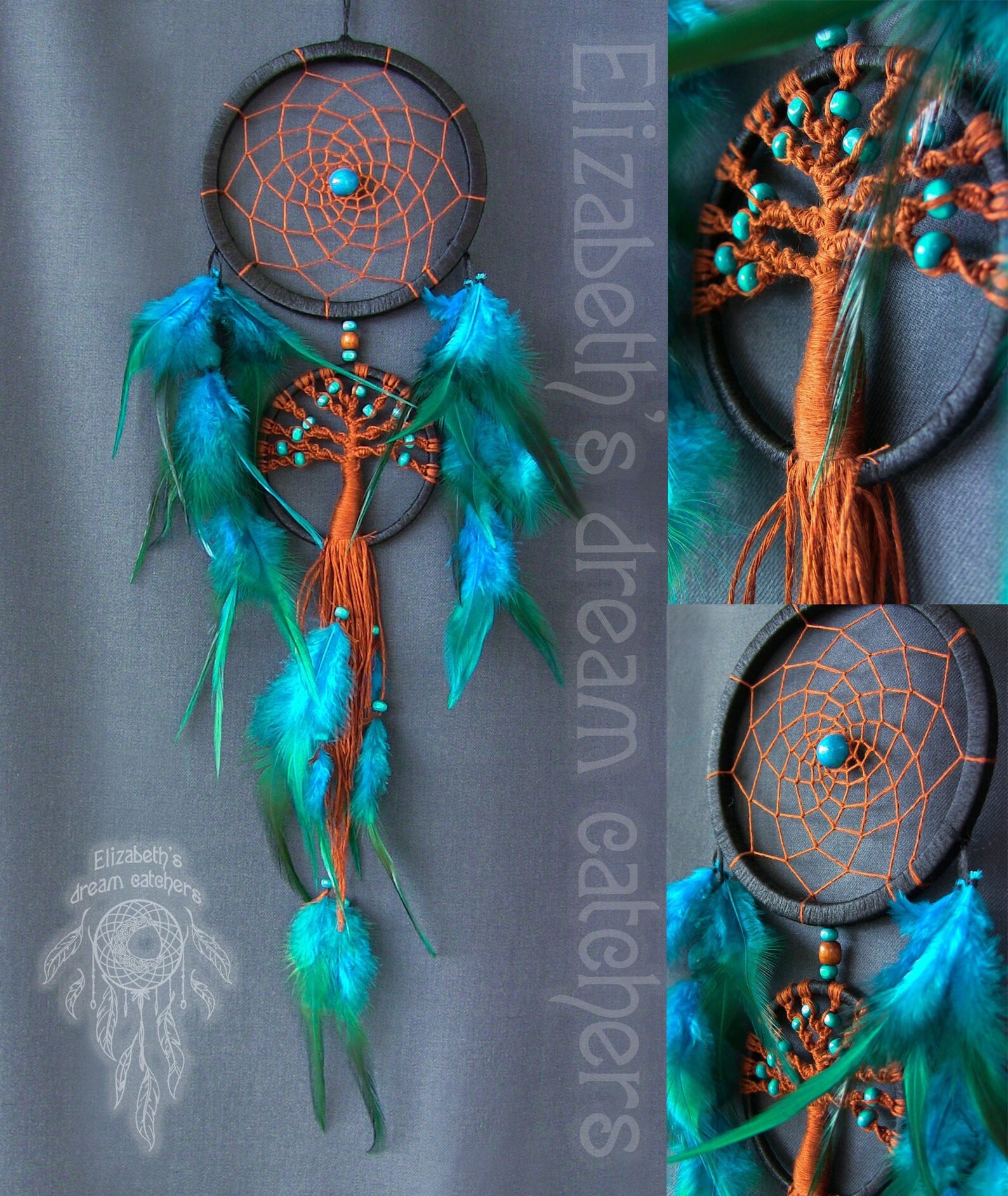 Tree of Life Dream Catcher Dreamcatcher Blue Boho Dreamcatcher - Etsy