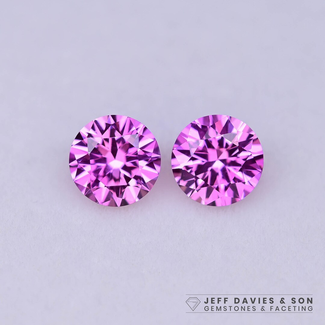 Precision Cut - 1.24tcw - 5 Mm LAB Hot Pink Sapphire Pair - Etsy