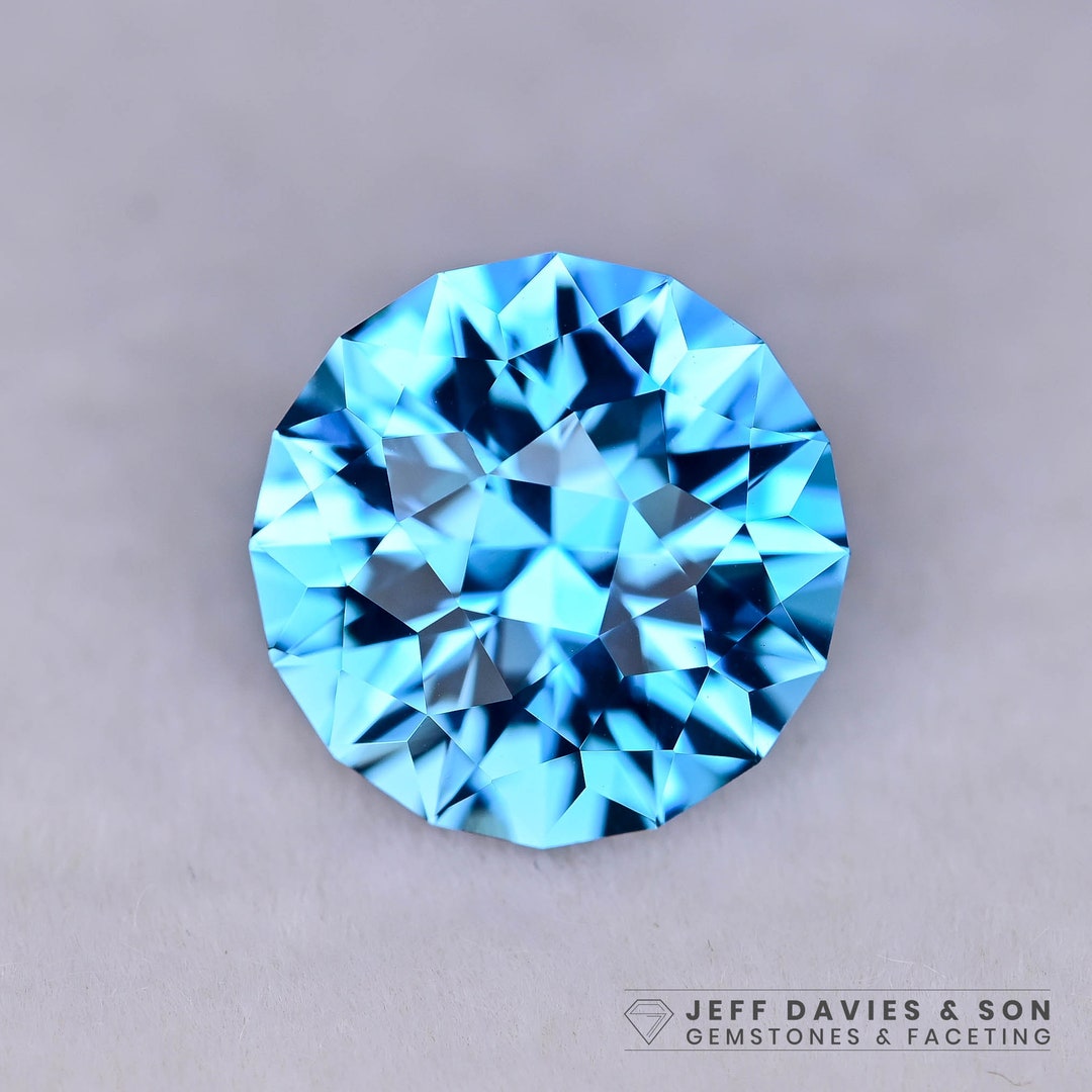 Natural 4.55ct Precision Cut Electric Blue Topaz - Brazil - Etsy
