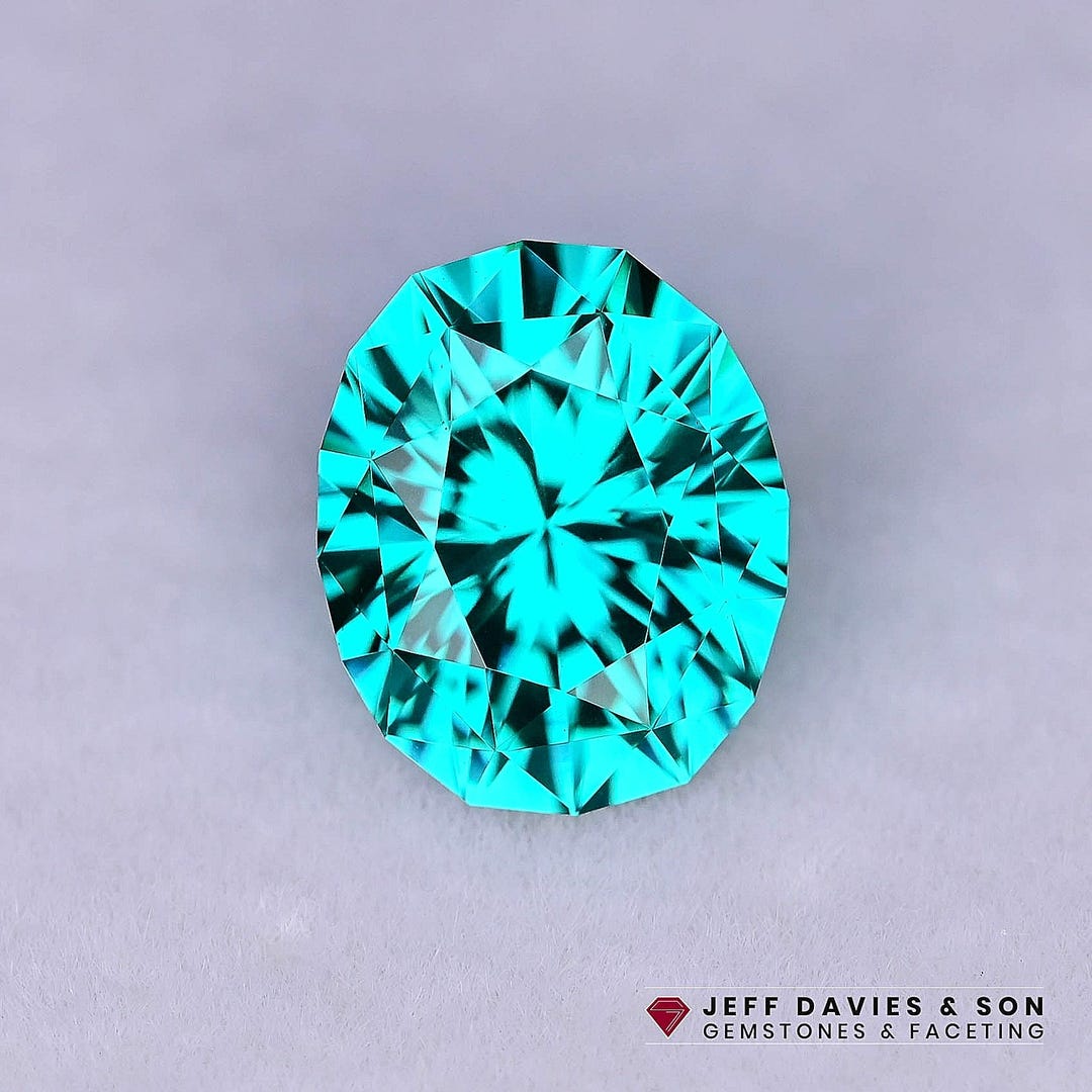 Precision Cut - 3.16ct LAB Blue Green (paraiba Colour) Garnet YAG ...