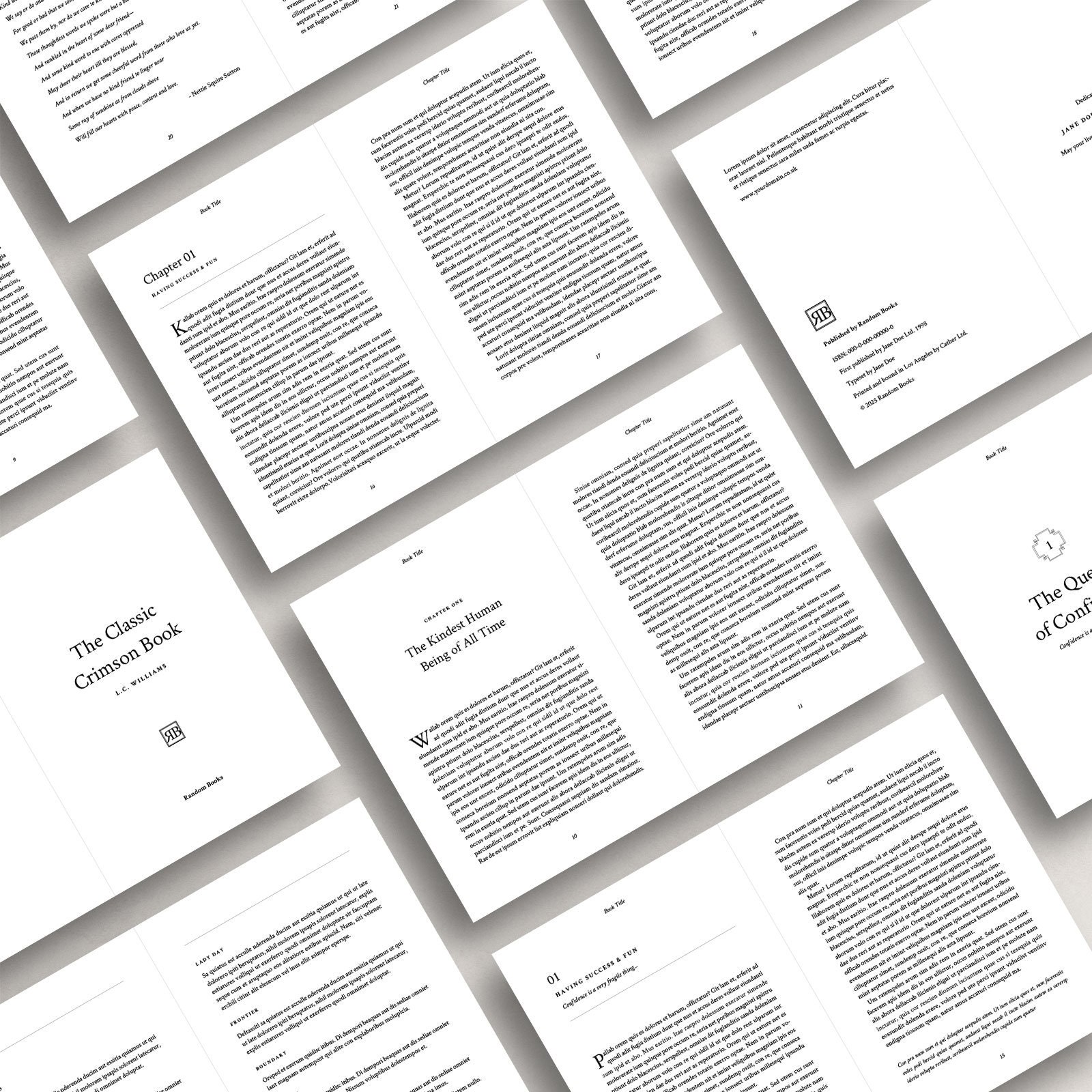 Classic Serif Book Template Premade Book Design Editable - Etsy