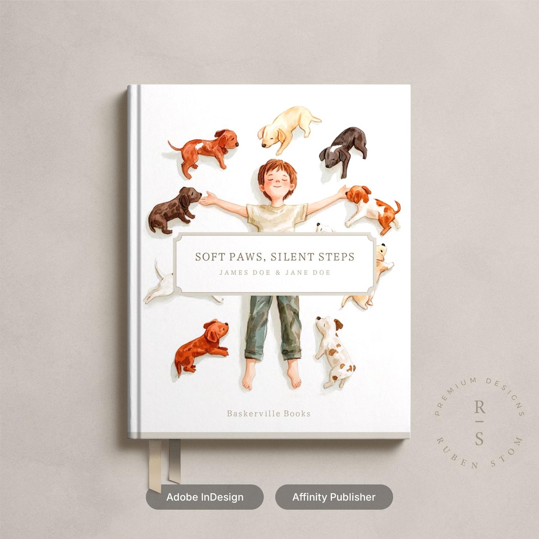 Classic Children's Book Template, Premade Book Design, Editable Book ...