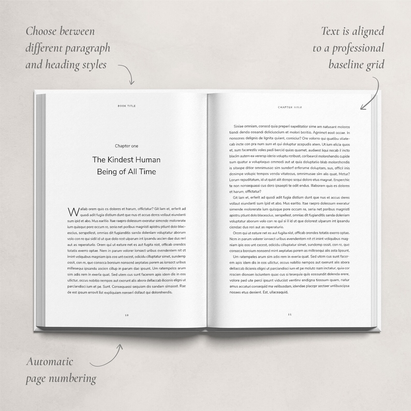 Modern Sans Book Template, Premade Book Design, Editable Book Template ...