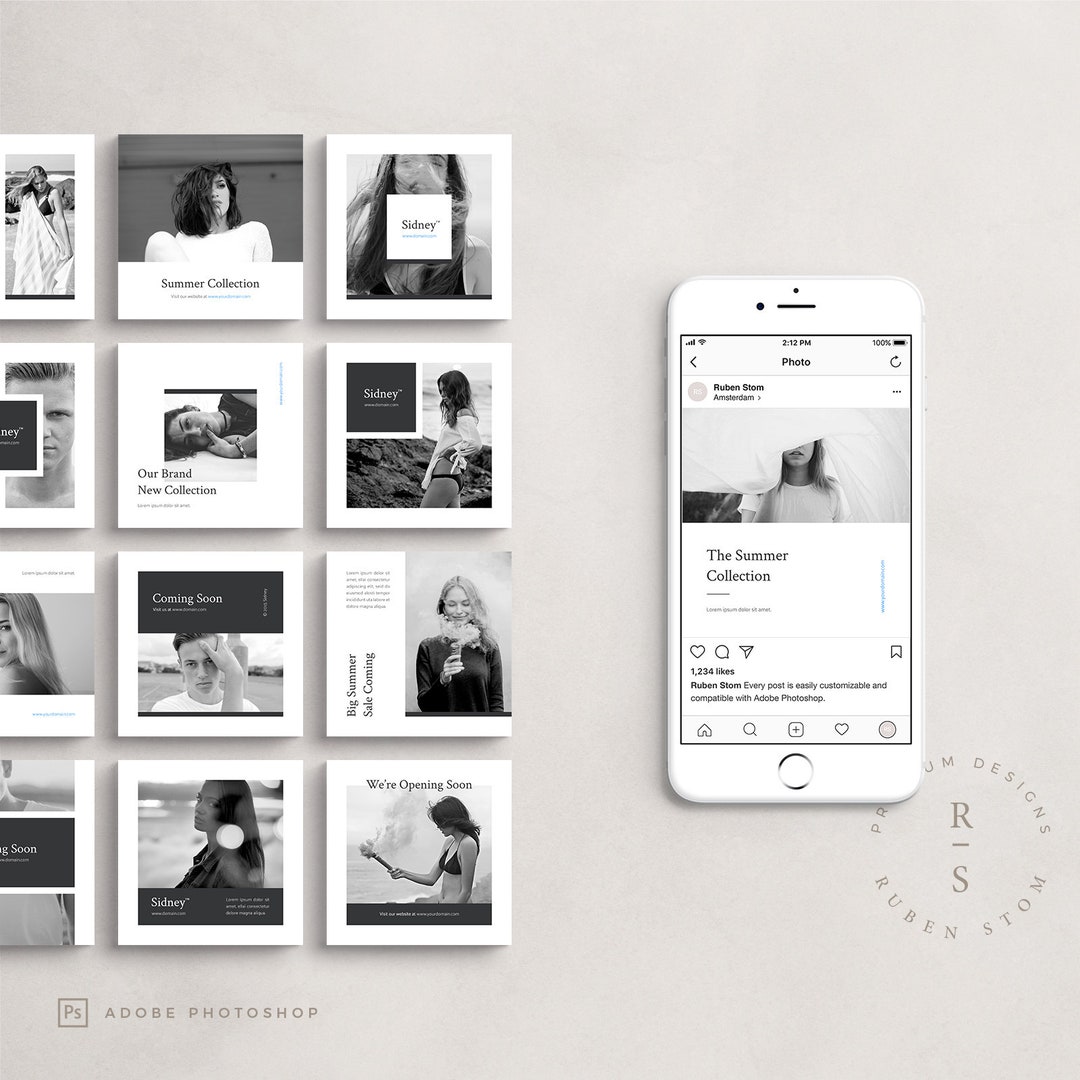 Sydney Social Media Pack, 14 Editable Photoshop Templates, 3 Different ...