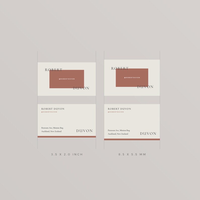 Duvon Business Card Template Digital Download Editable - Etsy