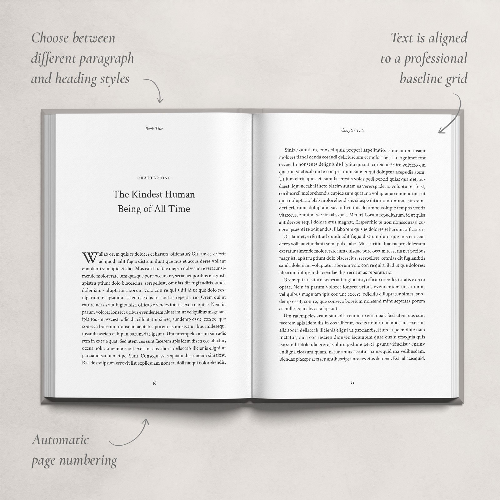 Classic Serif Book Template, Premade Book Design, Editable Book ...