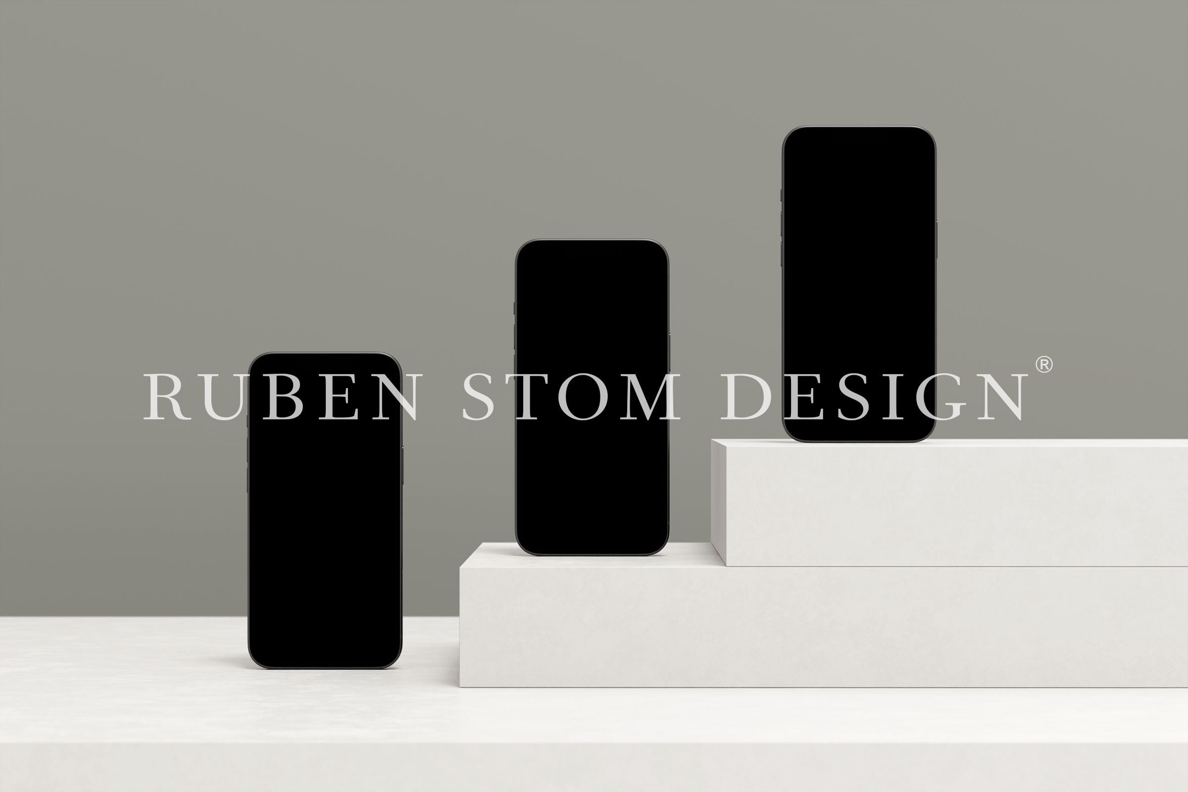 IPhone Mockup Scene, Mobile Device in Studio Setting, Easy to Use With ...