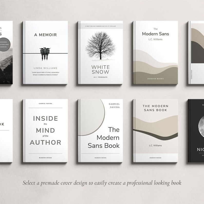 Modern Sans Book Template Premade Book Design Editable Book - Etsy