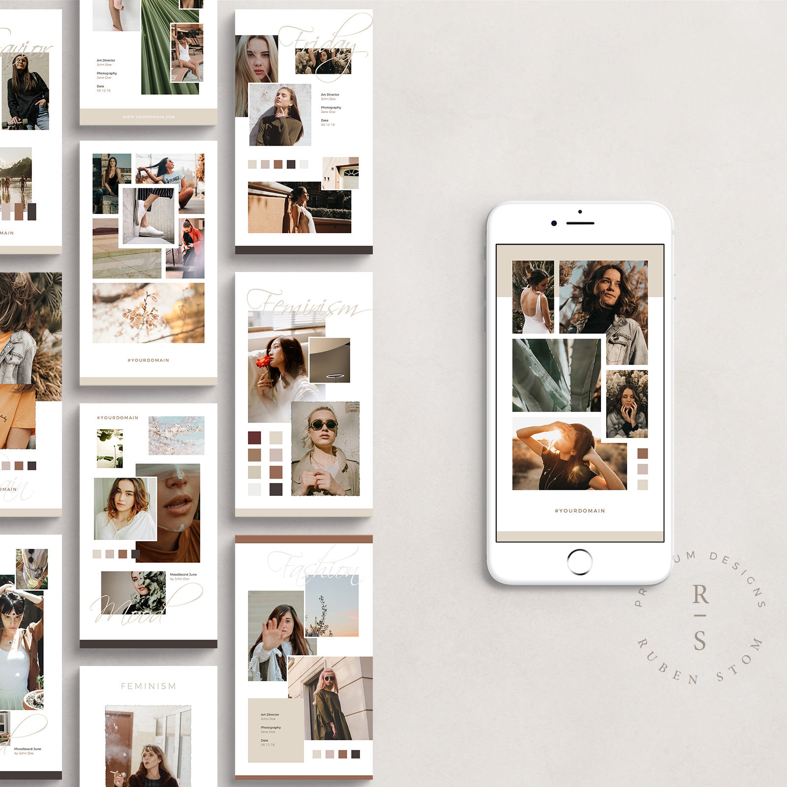 Moodboard Instagram Story Templates, 20 Editable Instagram Stories ...