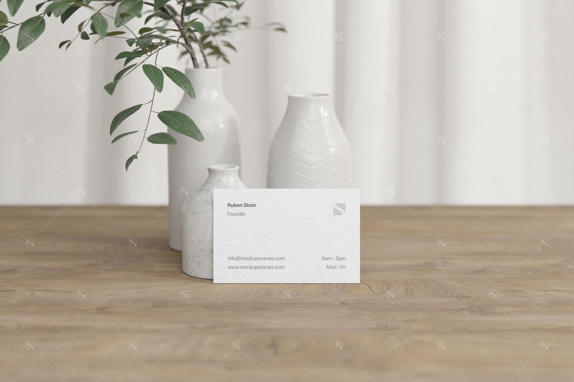 Business Card Mockup Scene , Calling Card Mockup in Home Interior, Easy ...