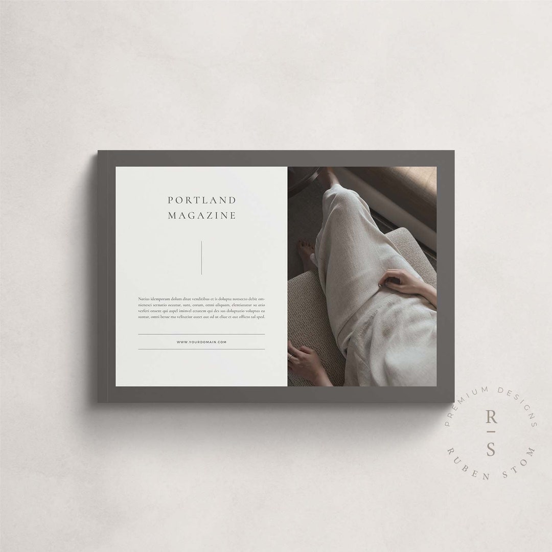Portland Horizontal Magazine Template, Indesign Template, Ebook ...