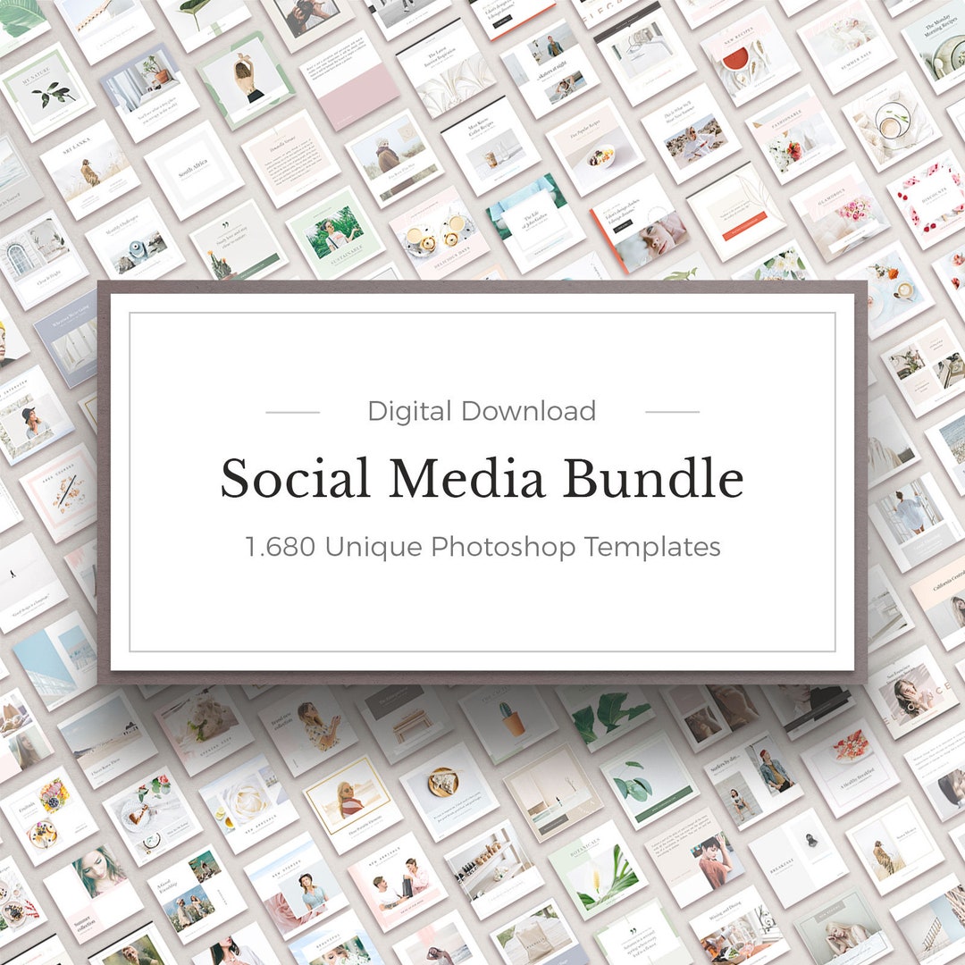 Huge Social Media Bundle, 1680 Editable Photoshop Templates, Perfect ...