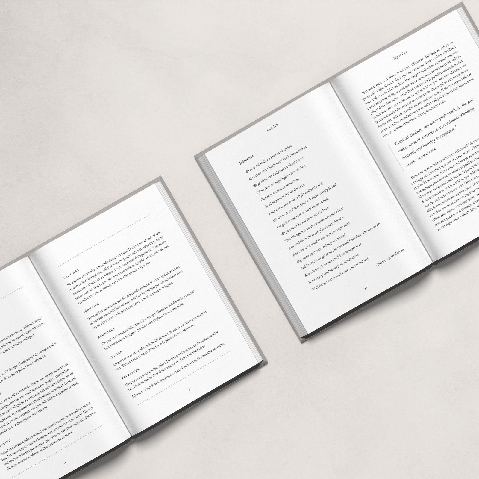 Classic Serif Book Template, Premade Book Design, Editable Book ...