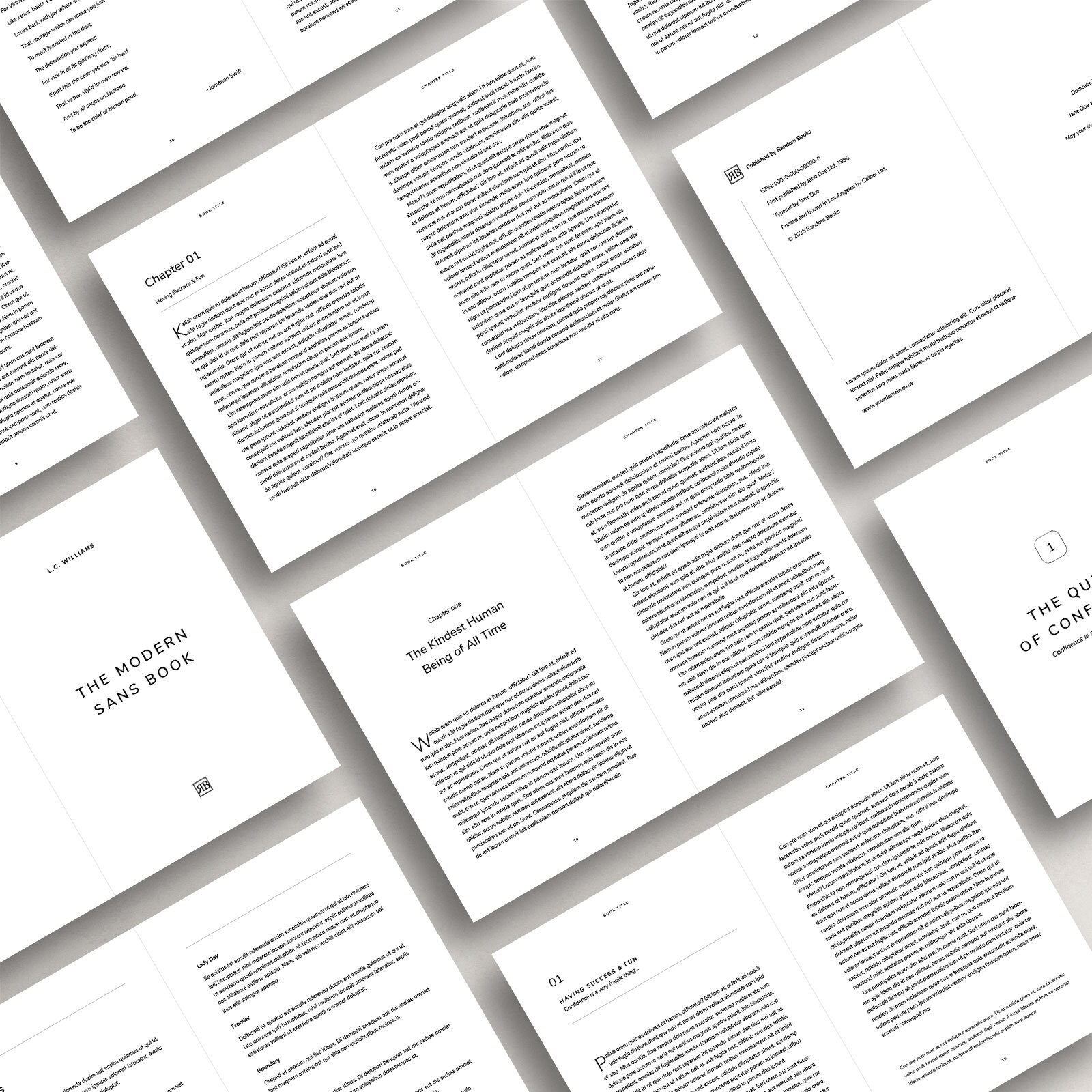 Modern Sans Book Template Premade Book Design Editable Book - Etsy