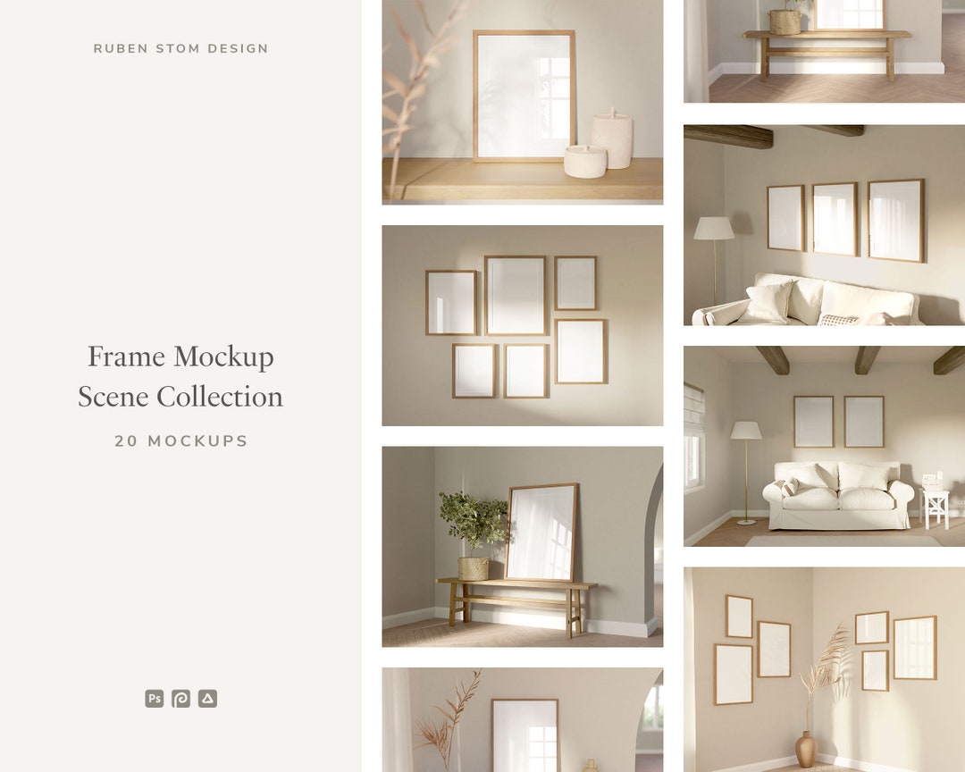 Frame Mockup Scene Collection, 20 Unique Scenes, Passe-partout ...